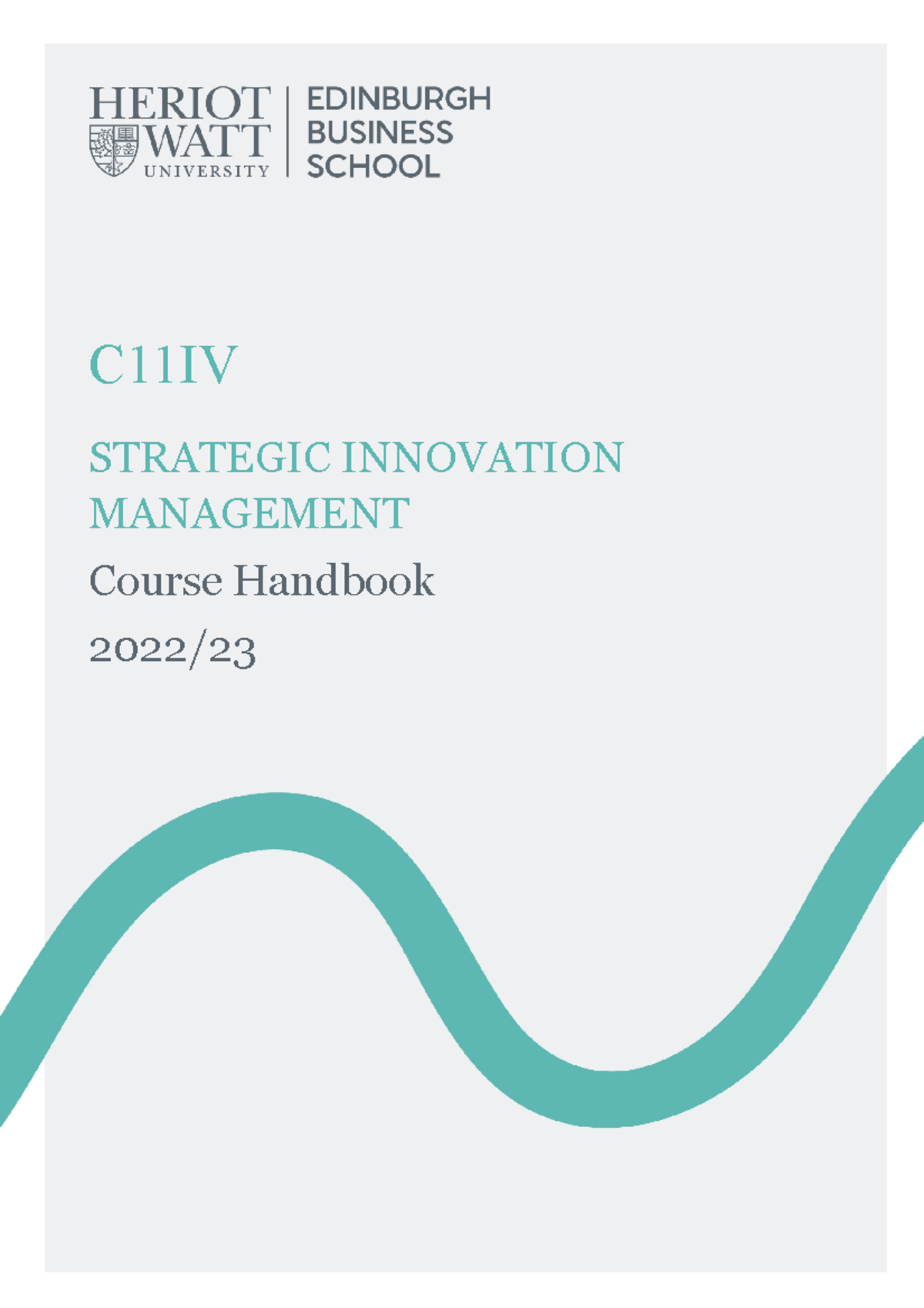 C11IV Student Handbook 2022-23 - C11IV STRATEGIC INNOVATION MANAGEMENT ...