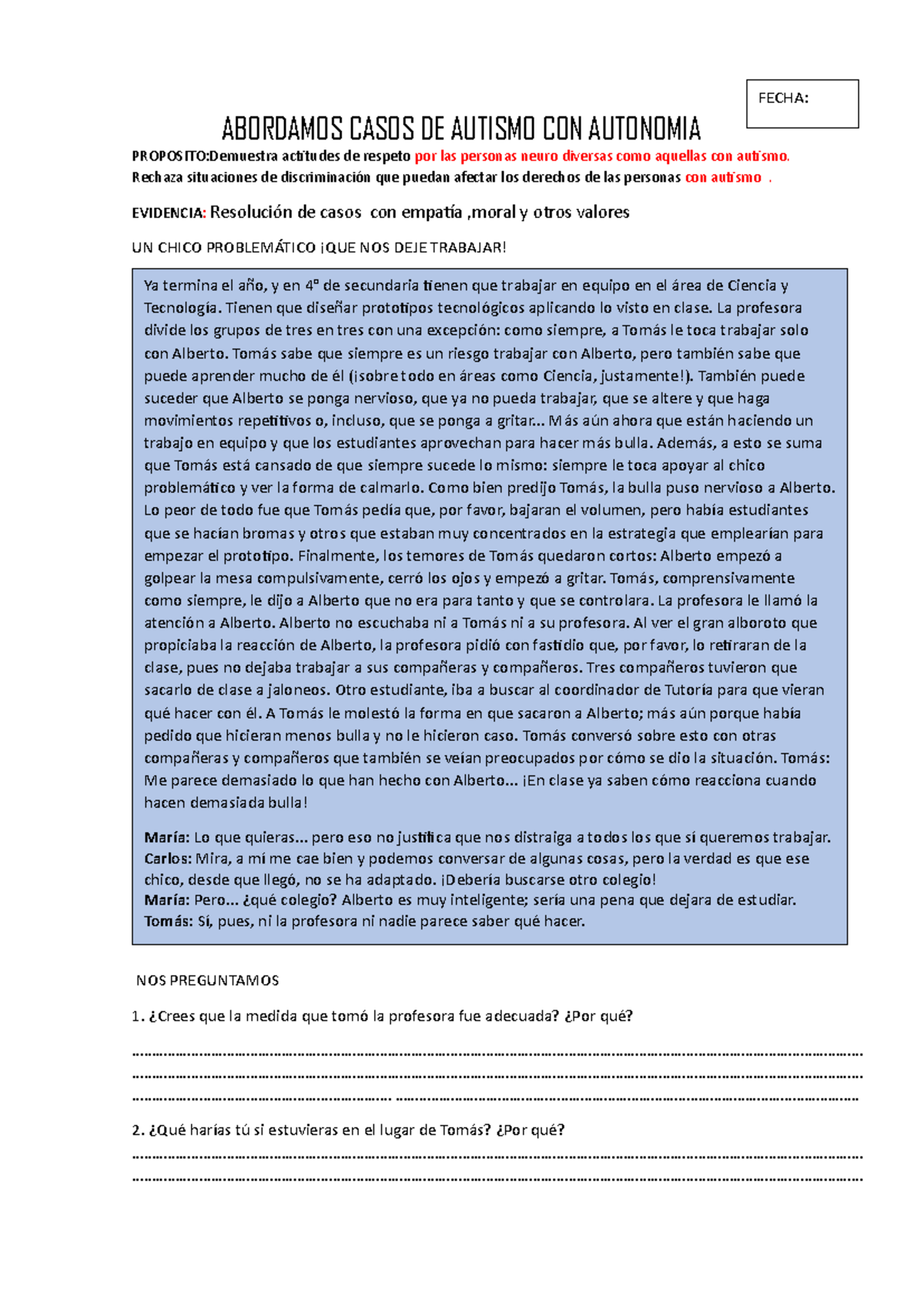 Abordamos Casos DE Autismo CON Autonomia - ABORDAMOS CASOS DE AUTISMO ...
