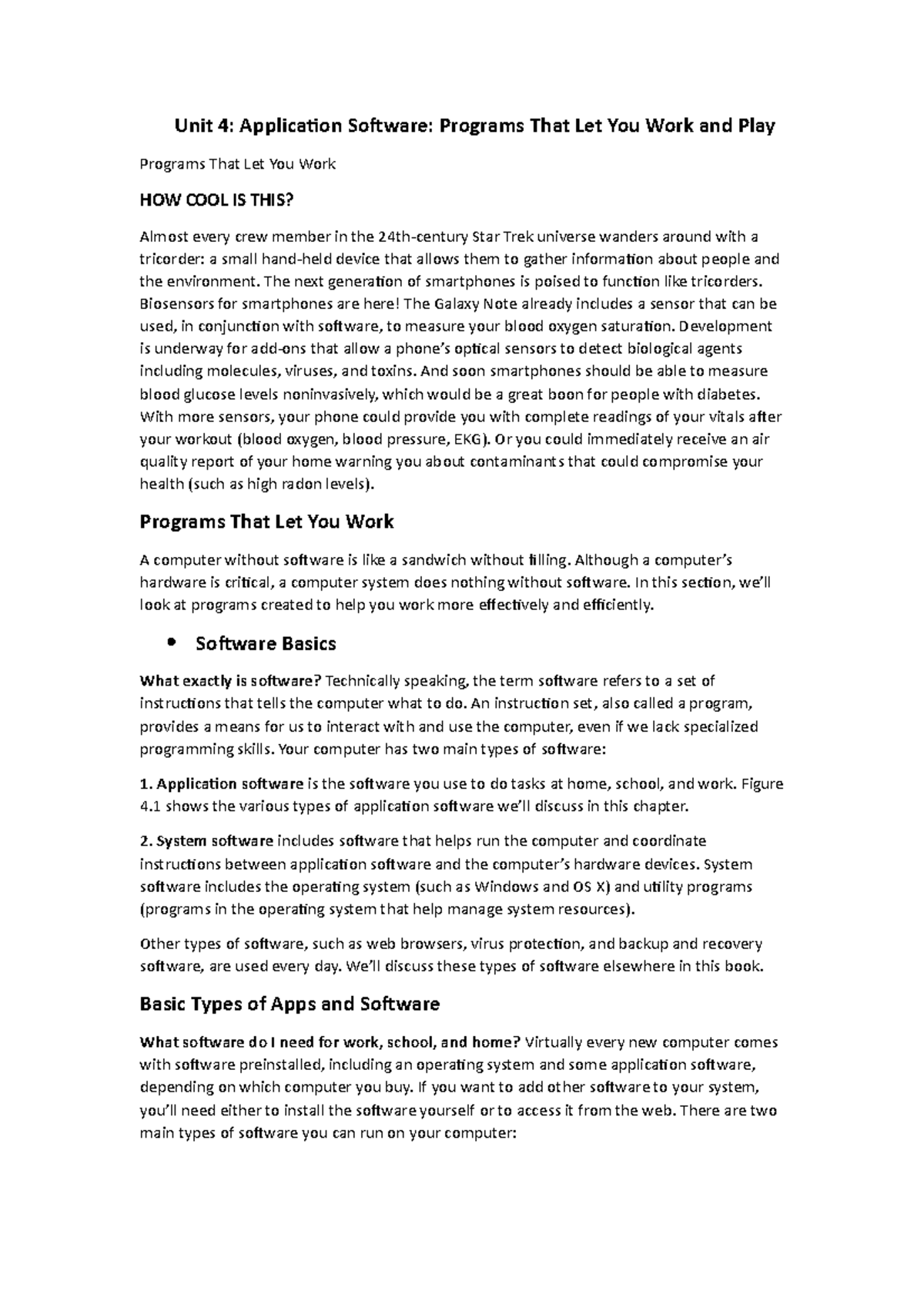 BTM chapter 4 Application Software - Unit 4: Application Software ...