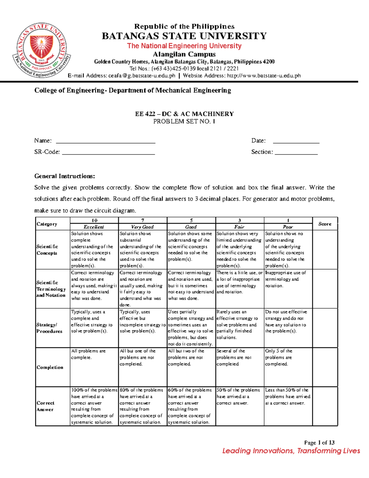 Practice- Midterms-ACDC - BATANGAS STATE UNIVERSIT Y The National ...