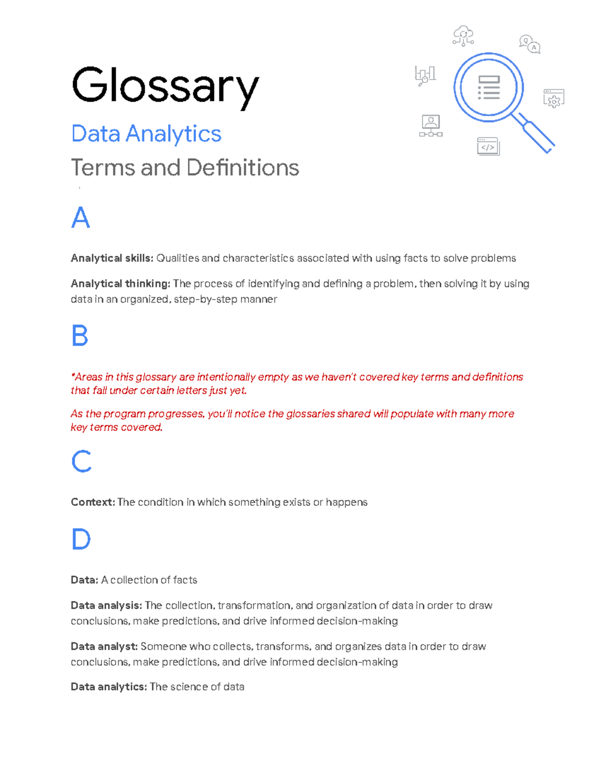 Glossary Terms and definitions - Glossary Data Analytics Terms and ...