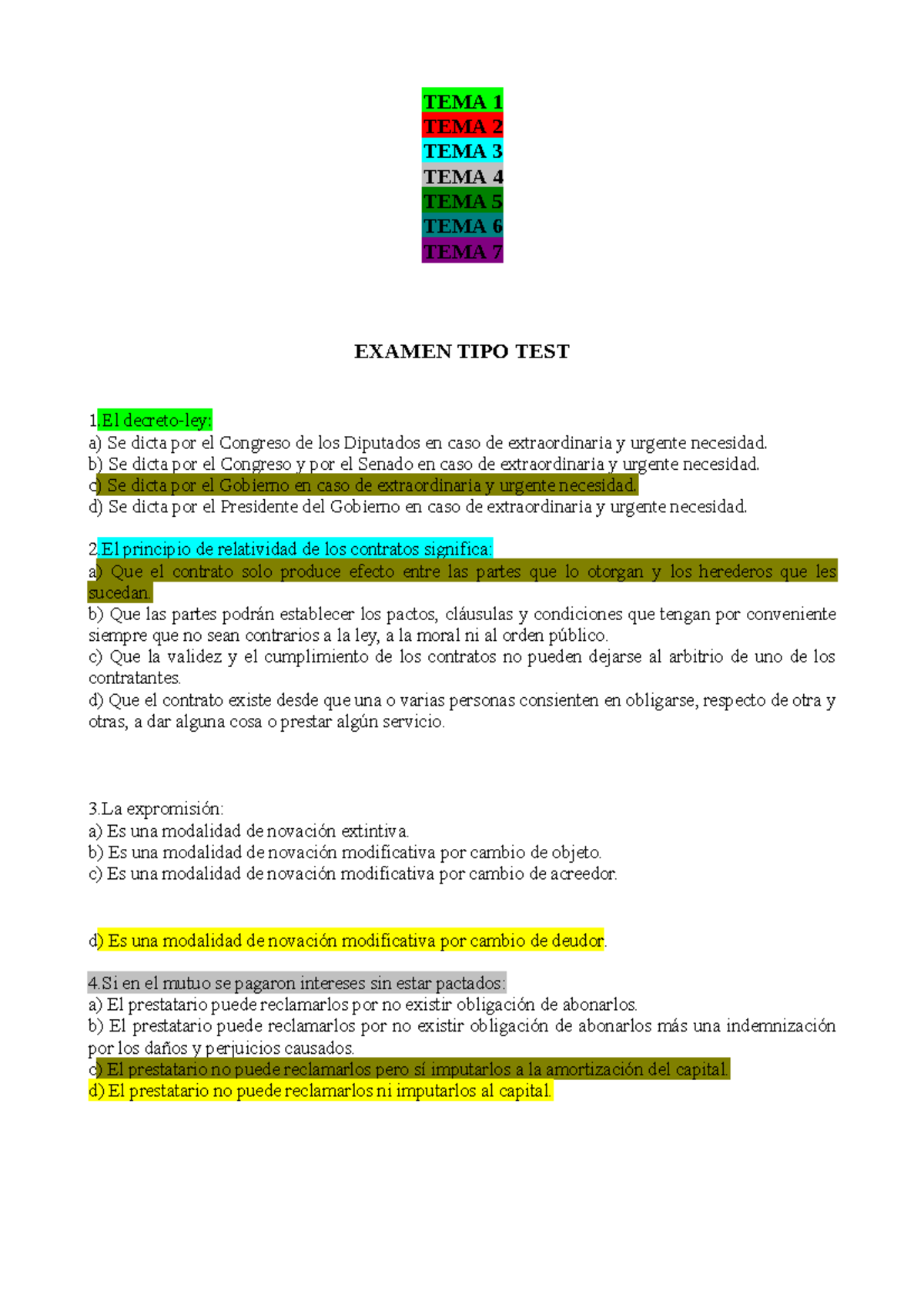TIPO TEST 2 - Tipo test de examenes. - TEMA 1 TEMA 2 TEMA 3 TEMA 4 TEMA ...