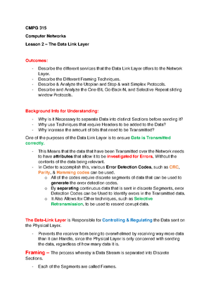 Capturing Packets Lab - Protocol Analysis: Capturing Packets This lab should take 1 – 1 hours ...
