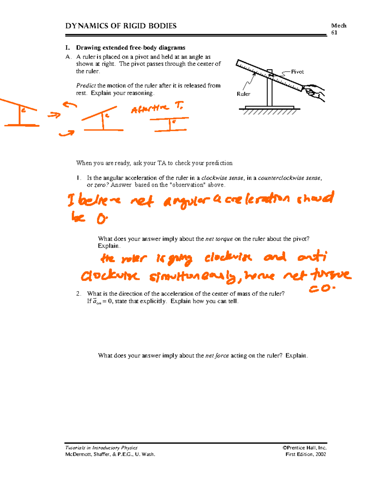 Summings torques tutuorial PHYS 115 F 23 - Tutorials in Introductory ...