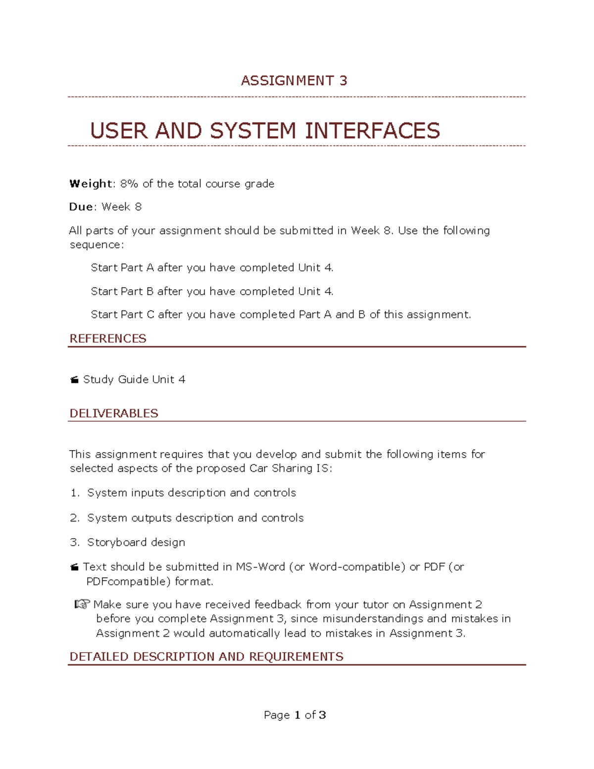 Assignment 3 - something or other info text class notes - ASSIGNMENT 3 ...