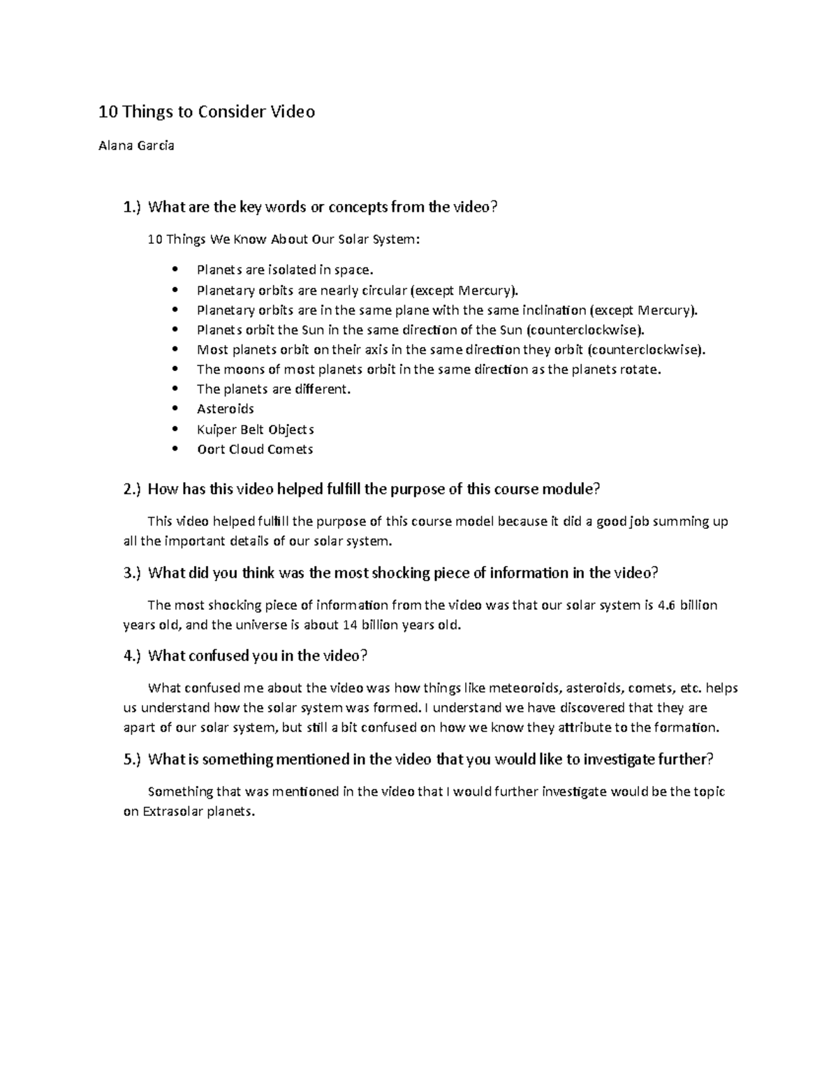 10 Things to Consider Video Viewing Guide - 10 Things to Consider Video ...