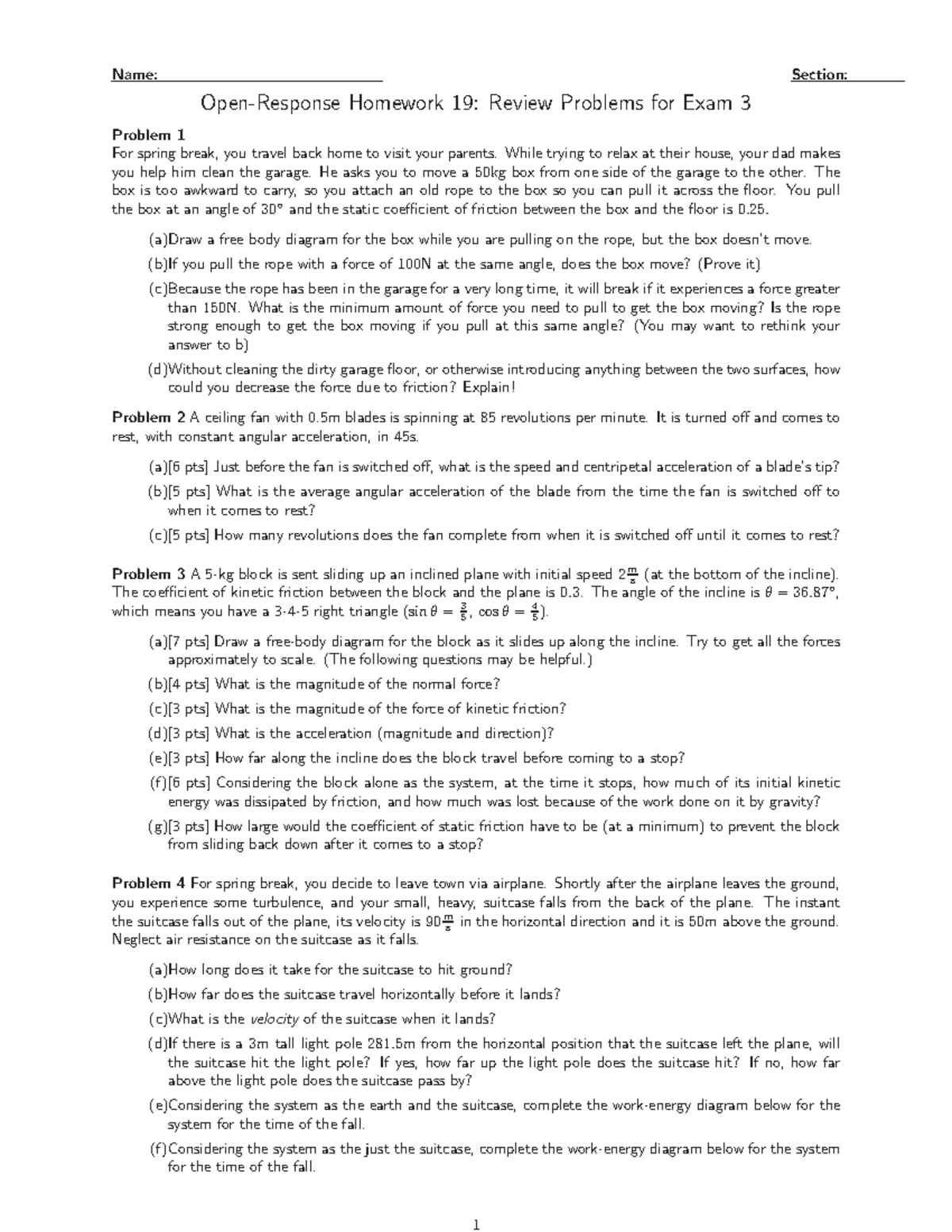 Practicetest-14 - homework practice test problems - Name: Section: Open ...