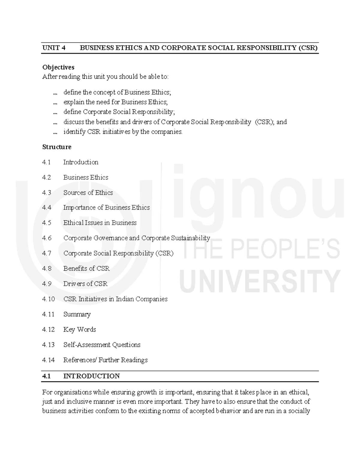 Business Ethics AND Corporate Social Responsibility (CSR) - UNIT 4 ...