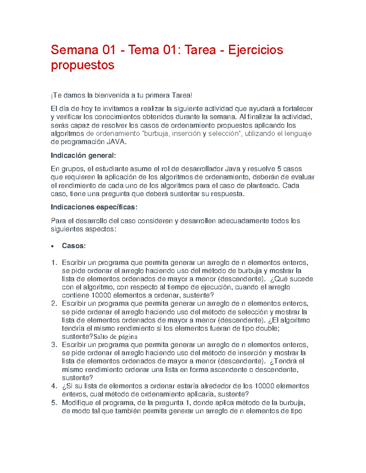 Semana 01-Ejercicios Propuestos v1 - Semana 01 - Tema 01: Tarea - Ejercicios propuestos ¡Te ...