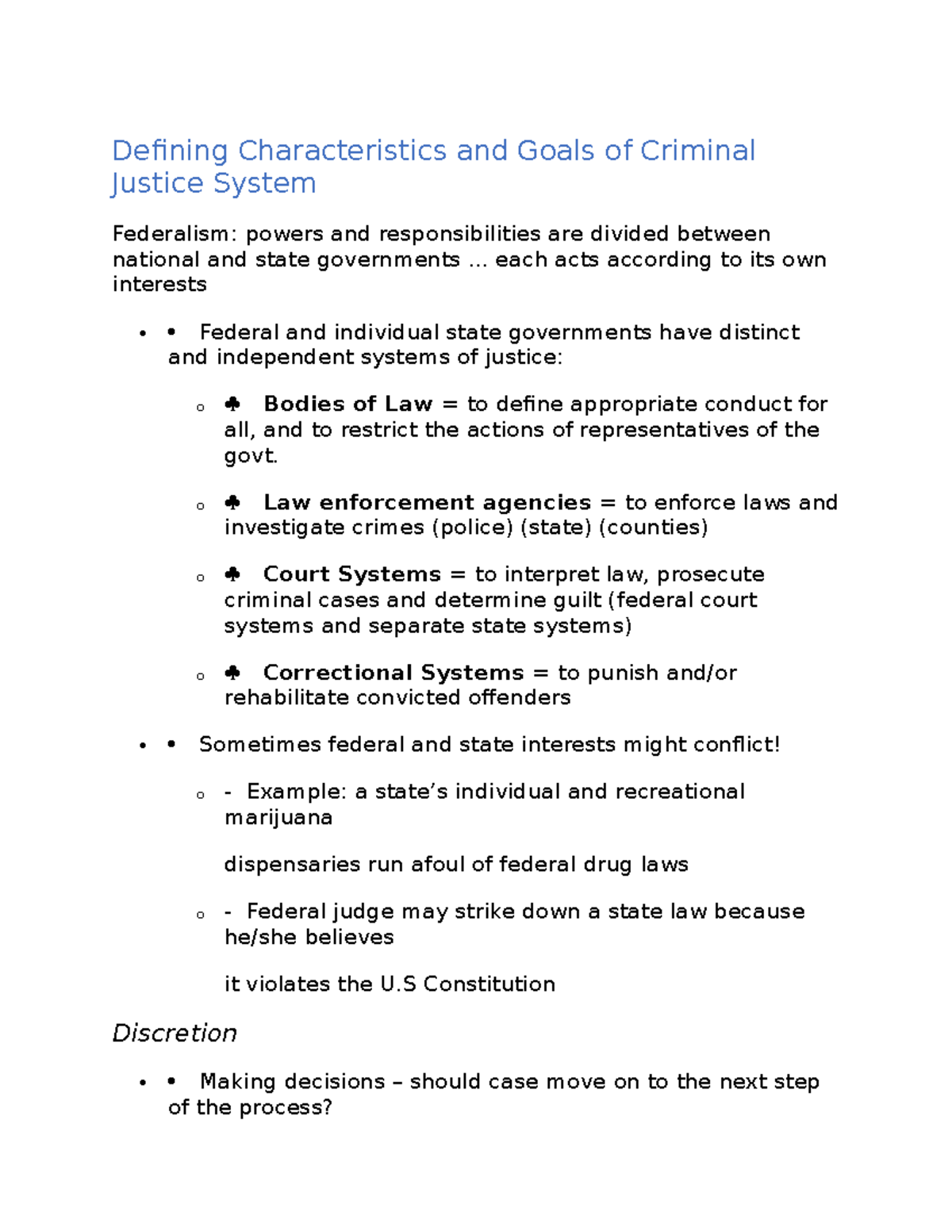 Defining Characteristics and Goals of Criminal Justice System ...