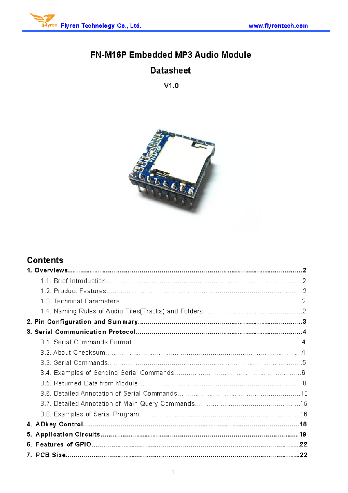 FN-M16P+Embedded+MP3+Audio+Module+Datasheet - FN-M16P Embedded MP3 ...