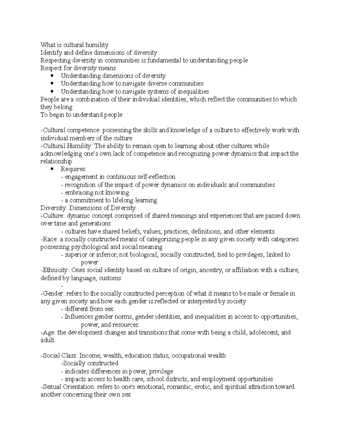 Understanding People Module 1 Notes - What is cultural humility ...