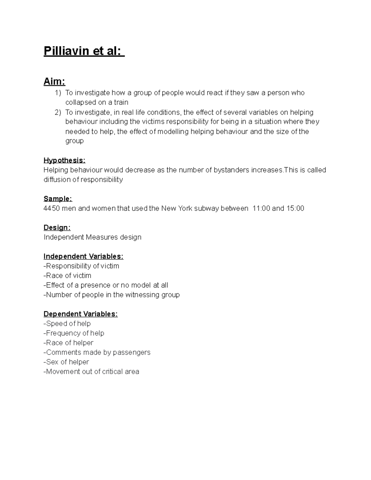 Pilliavin et al - Pilliavin et al: Aim: To investigate how a group of ...