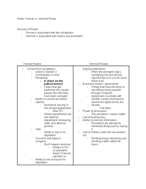 Executive Branch Notes - Studocu