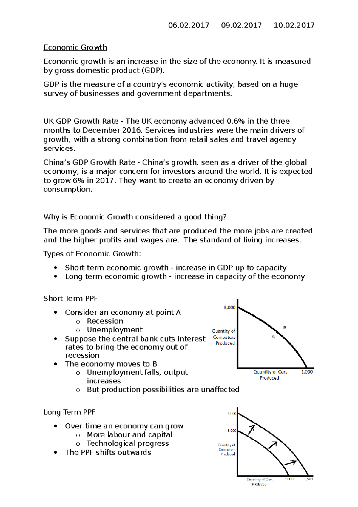 E 6.2 9.2 10 - Lesson notes for macroeconomics - Economic Growth ...