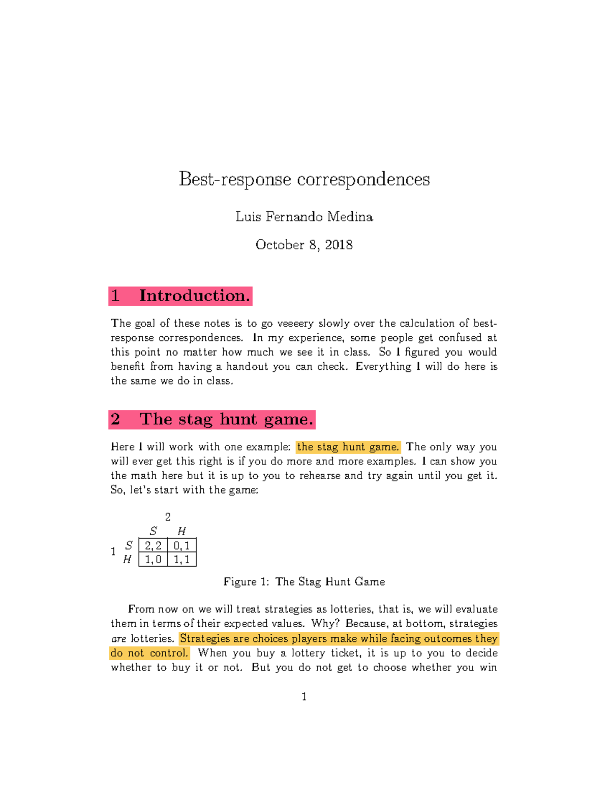 Esquemas de Best-response correspondences (Preparación para el examen ...