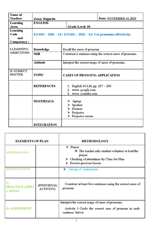 Detailed Lesson Plan types of sentences - Detailed Lesson Plan In ...