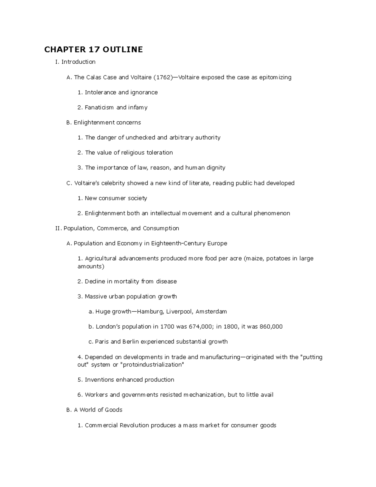 Chapter 17 Outline - CHAPTER 17 OUTLINE I. Introduction A. The Calas ...
