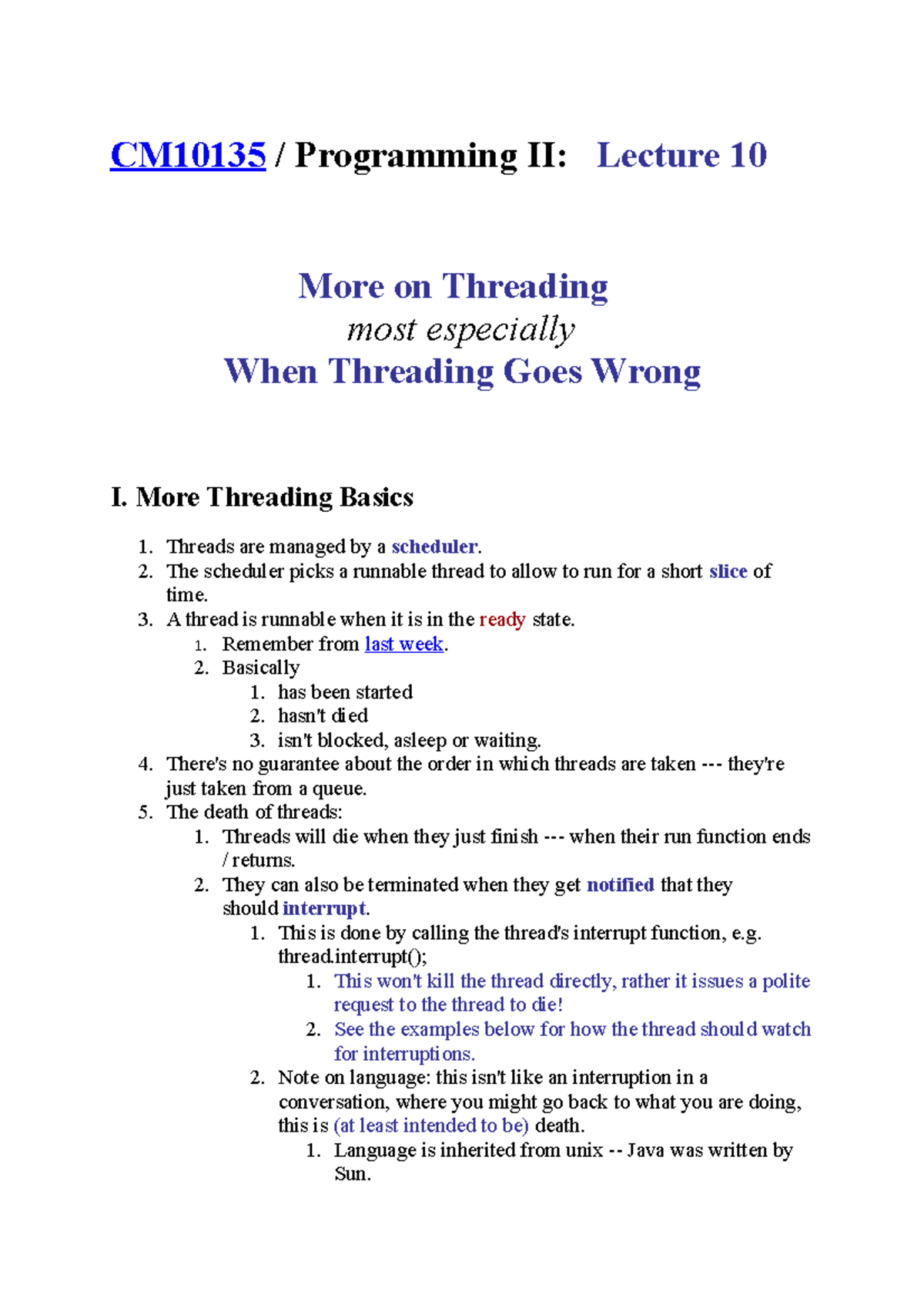 2008 2009 Lecture Notes 10 Cm10135 Programming Ii Lecture 10 More