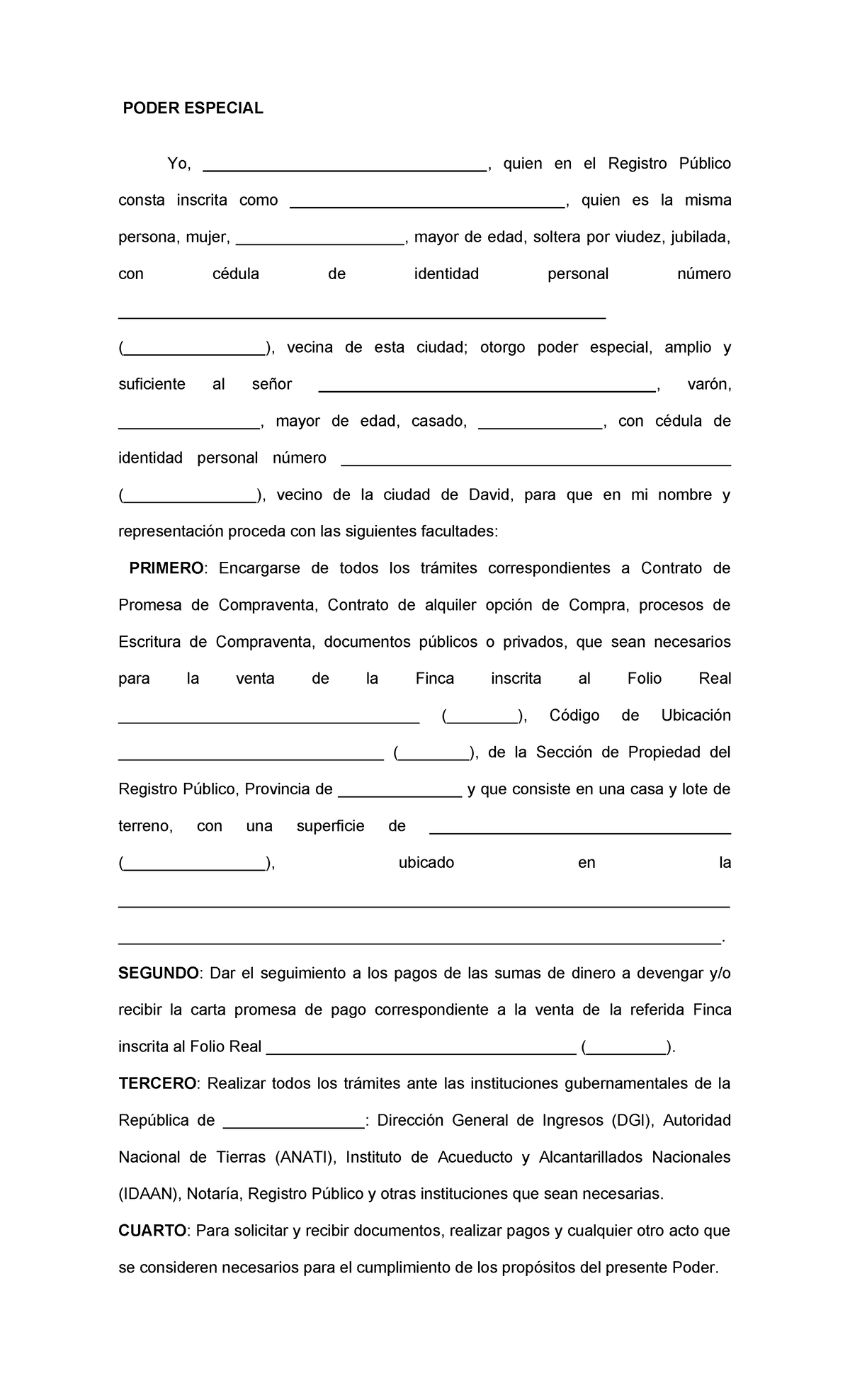 Poder Especial Formato Definitivo - PODER ESPECIAL Yo ...