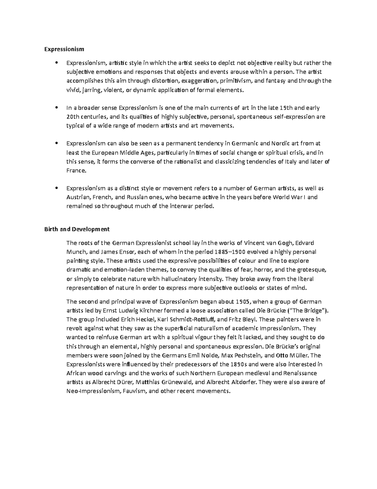 Expressionism Written Report - Expressionism Expressionism, artistic ...