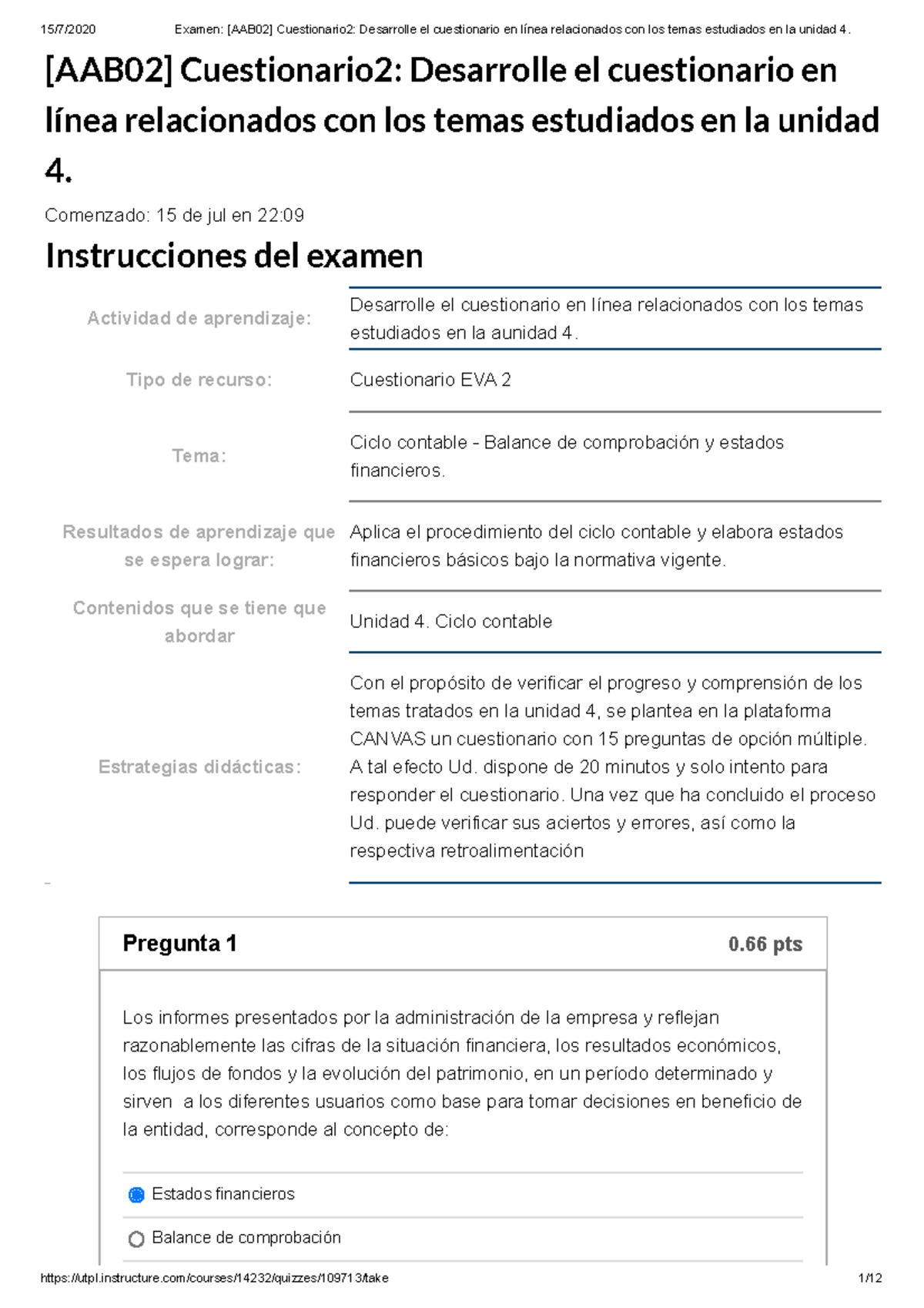 Examen AAB02 Cuestionario 2 Contabilidad.pdf - [AAB02] Cuestionario2: Desarrolle el cuestionario ...