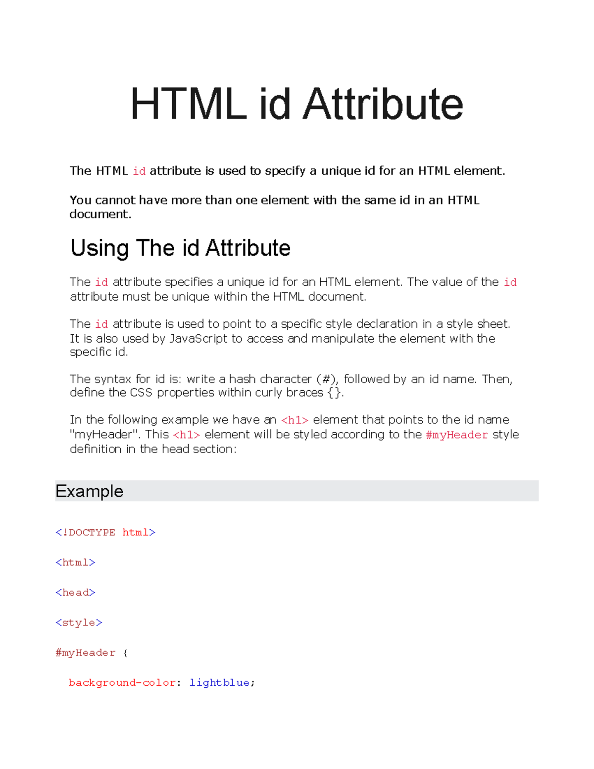 HTML Id Attribute You Cannot Have More Than One Element With The Same