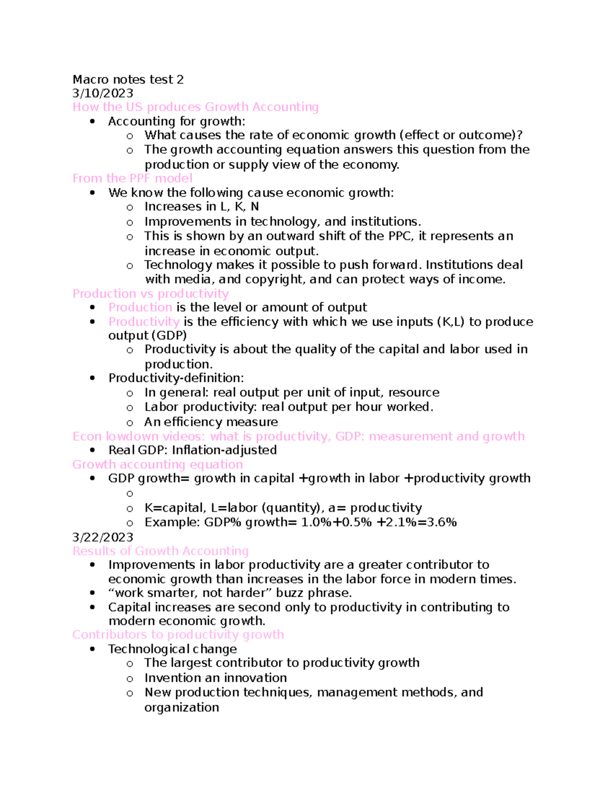 Macro notes test 2 - ECON12000001 - Studocu