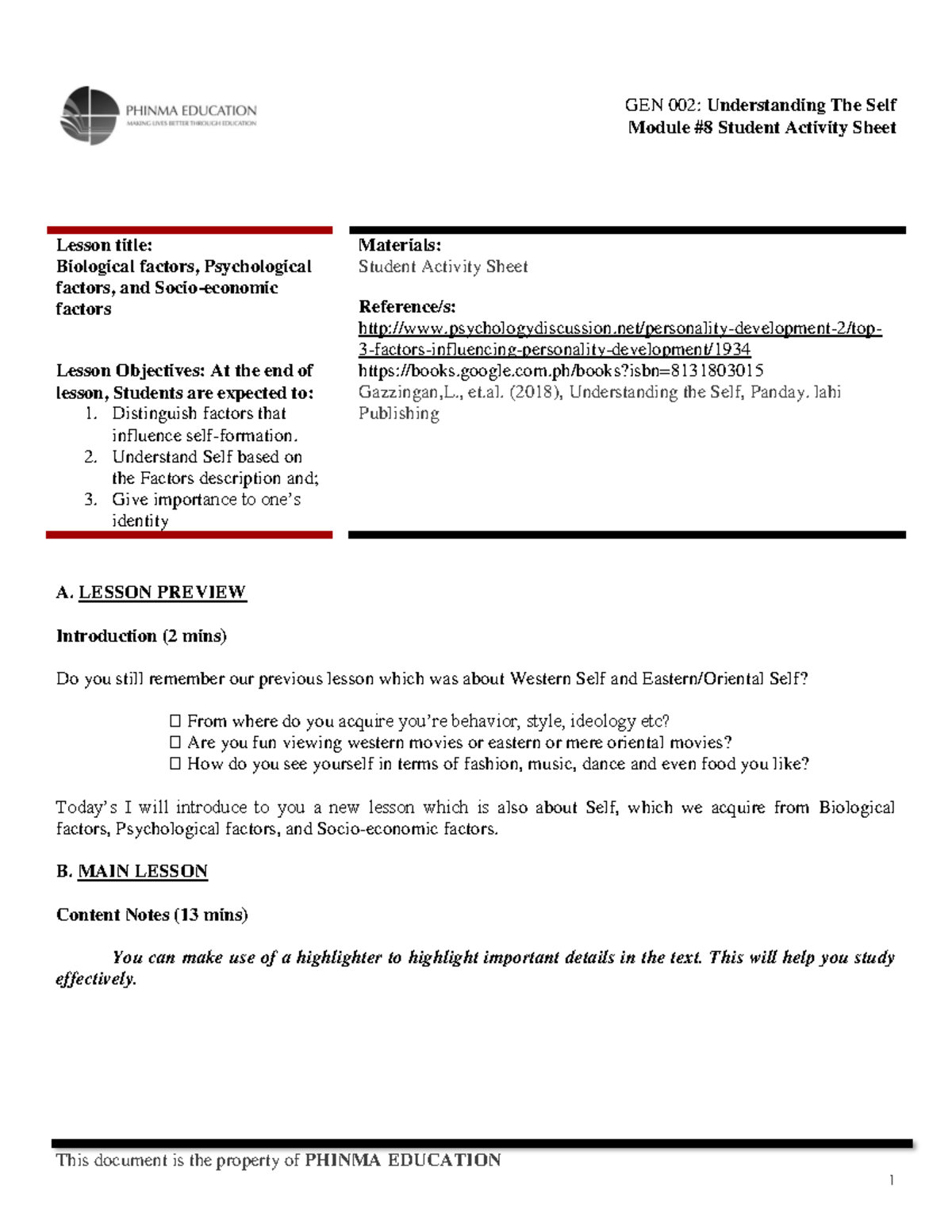 SAS#8-GEN 002 - Art Appreciation Art 002 - Module #8 Student Activity ...