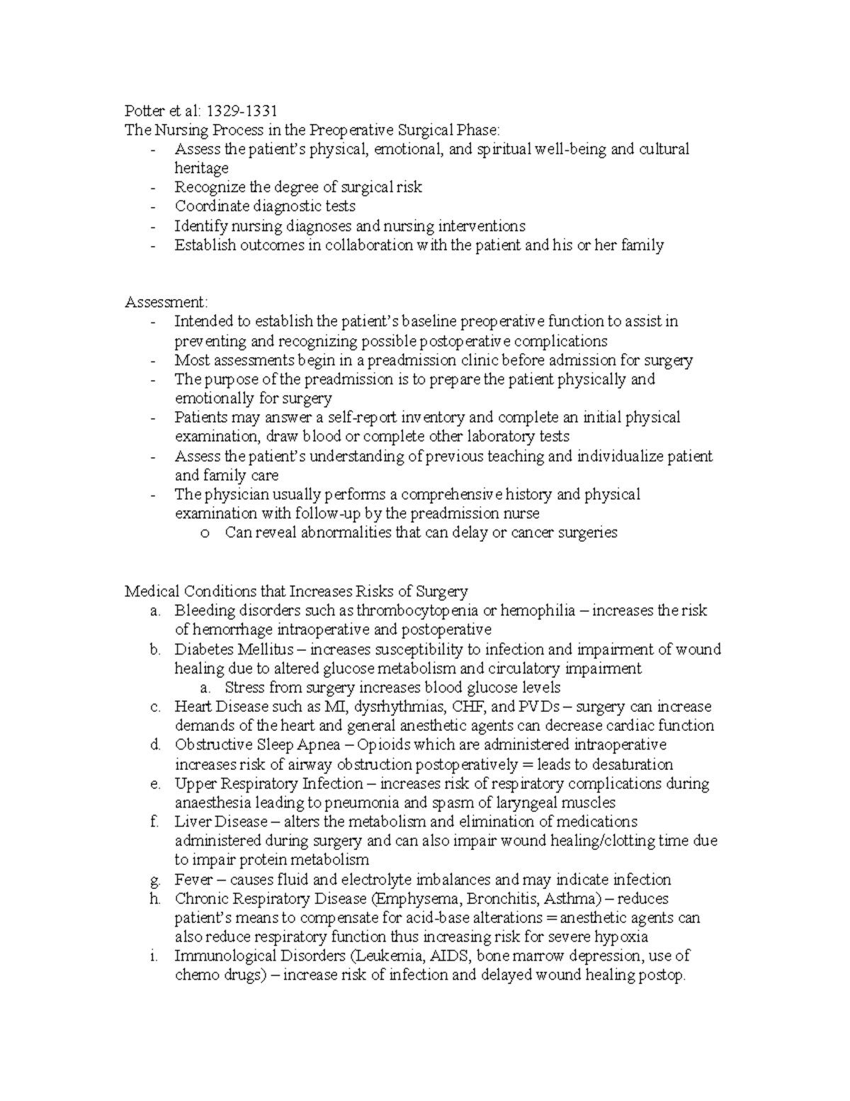 Potter 1330-1331 - Potter et al: 1329- The Nursing Process in the ...