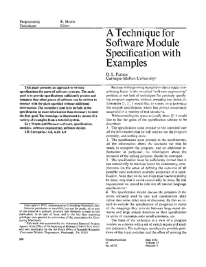 Parnas - a technique for software module specification with examples ...
