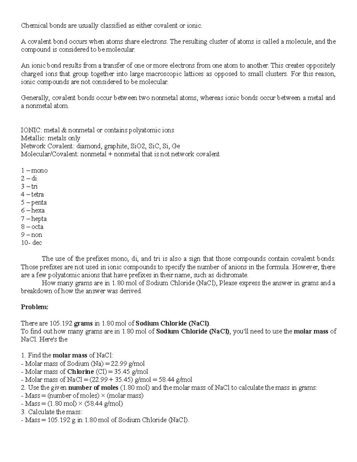 Pearson Draft - All about chemistry - Chemical bonds are usually ...