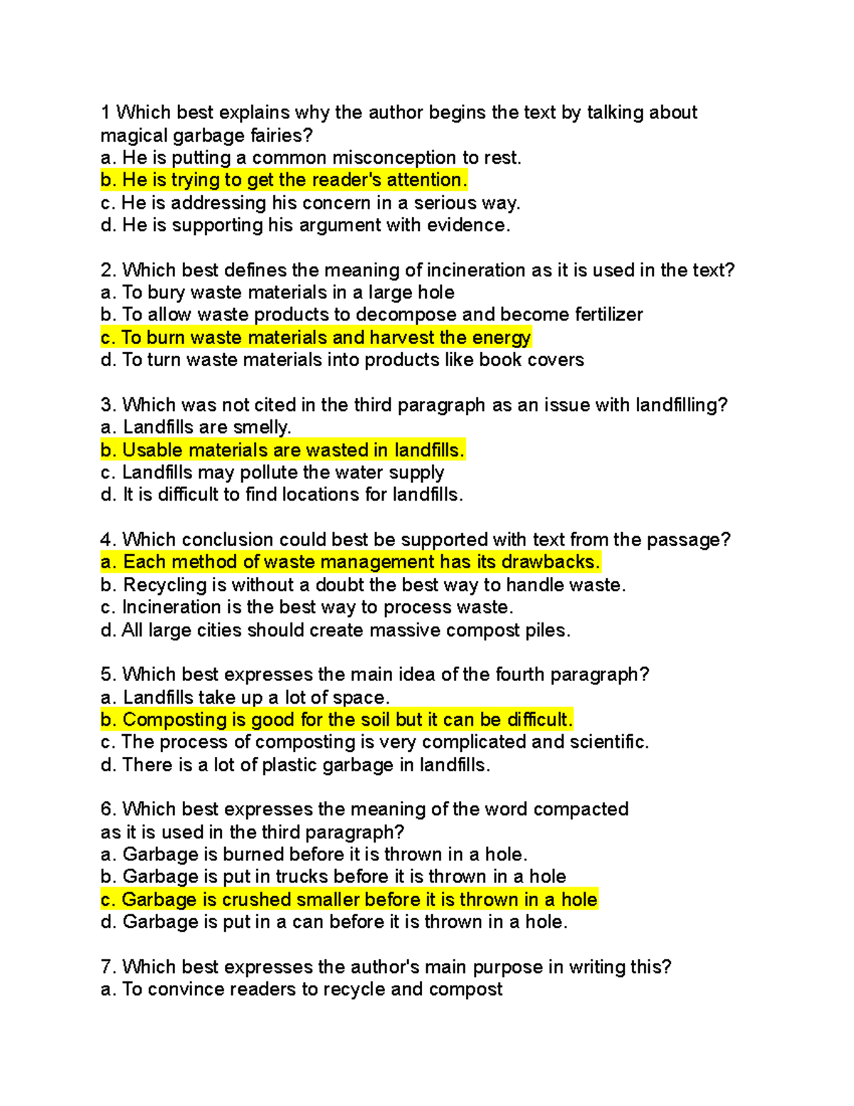 Đọc viết giữa kỳ B2 - Reading and Writing B2 - 1 Which best explains ...