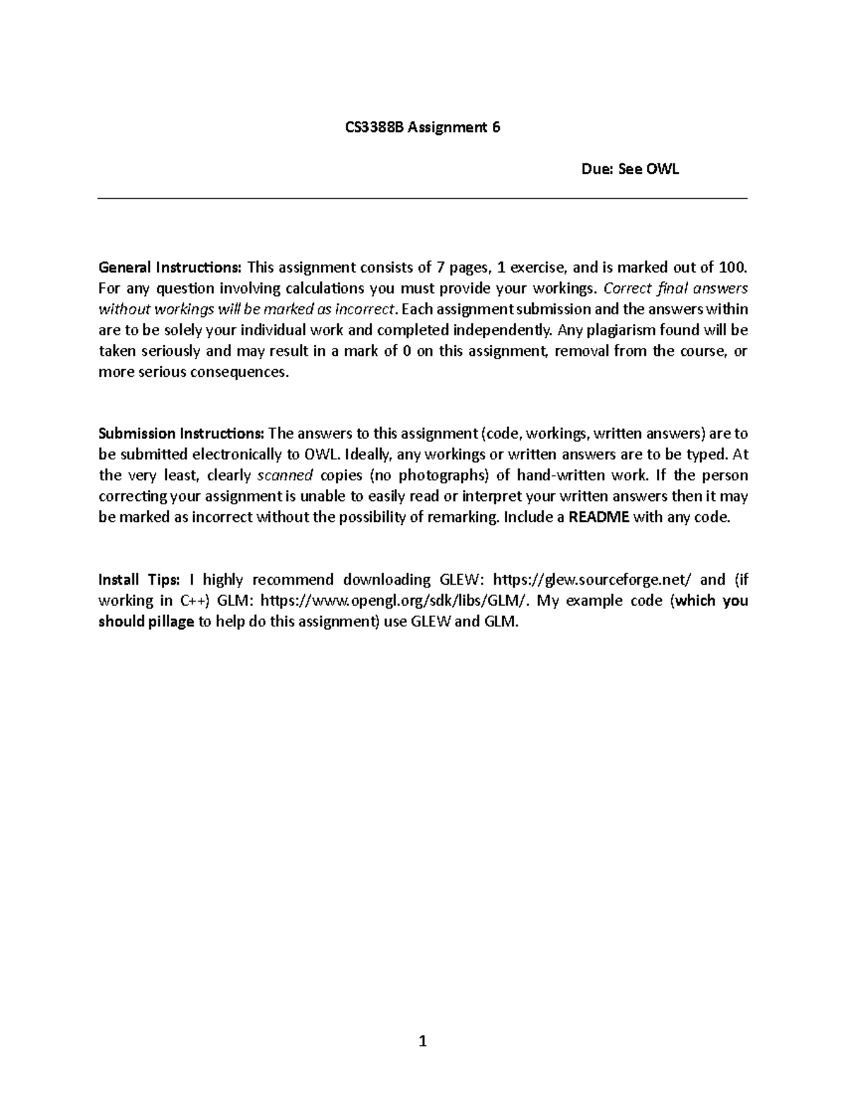 CS3388-Assignment 6-2024 - CS3388B Assignment 6 Due: See OWL General Instructions: This ...