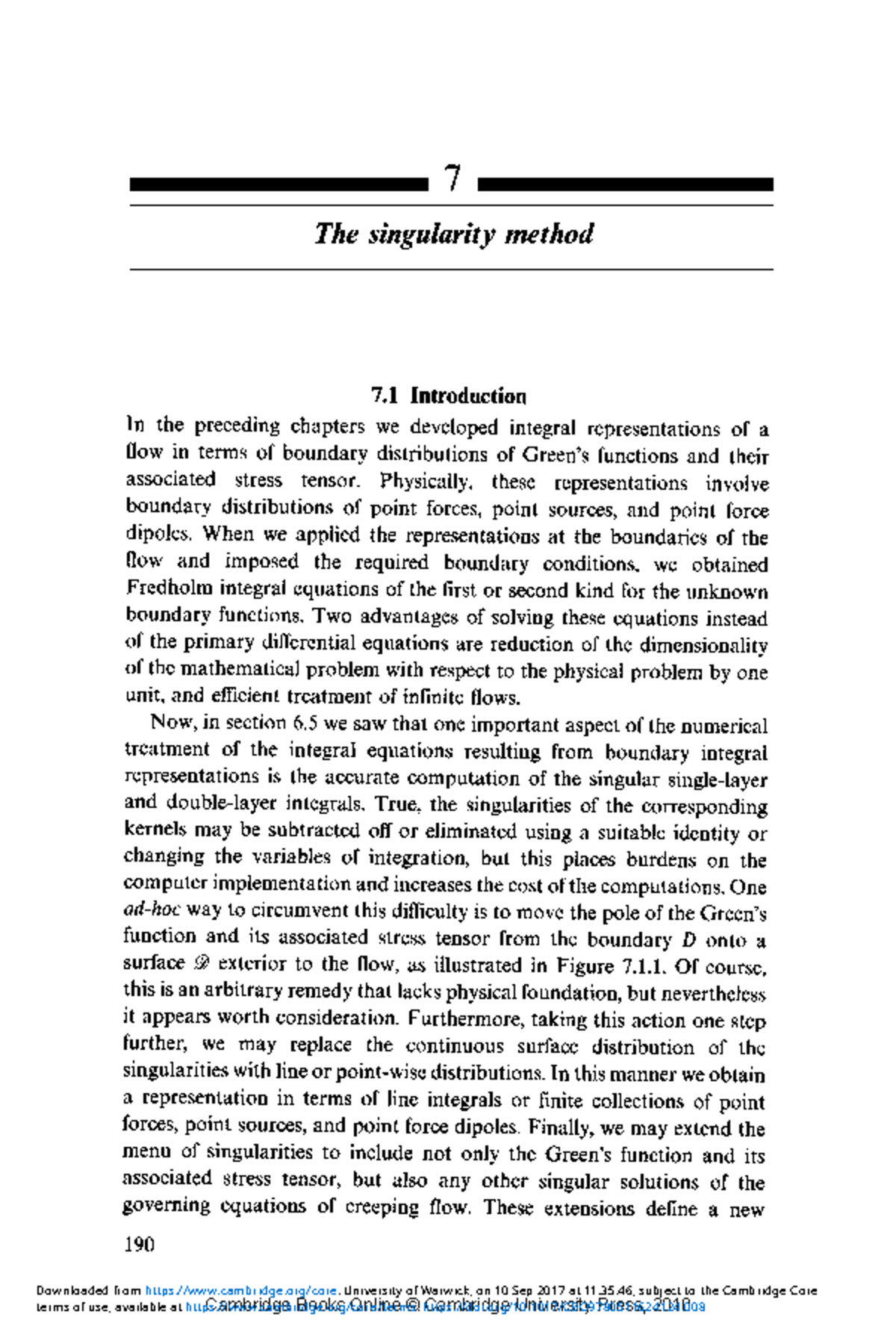 Poly - n ####### The singularity method 7 Introduction In the preceding chapters we developed ...