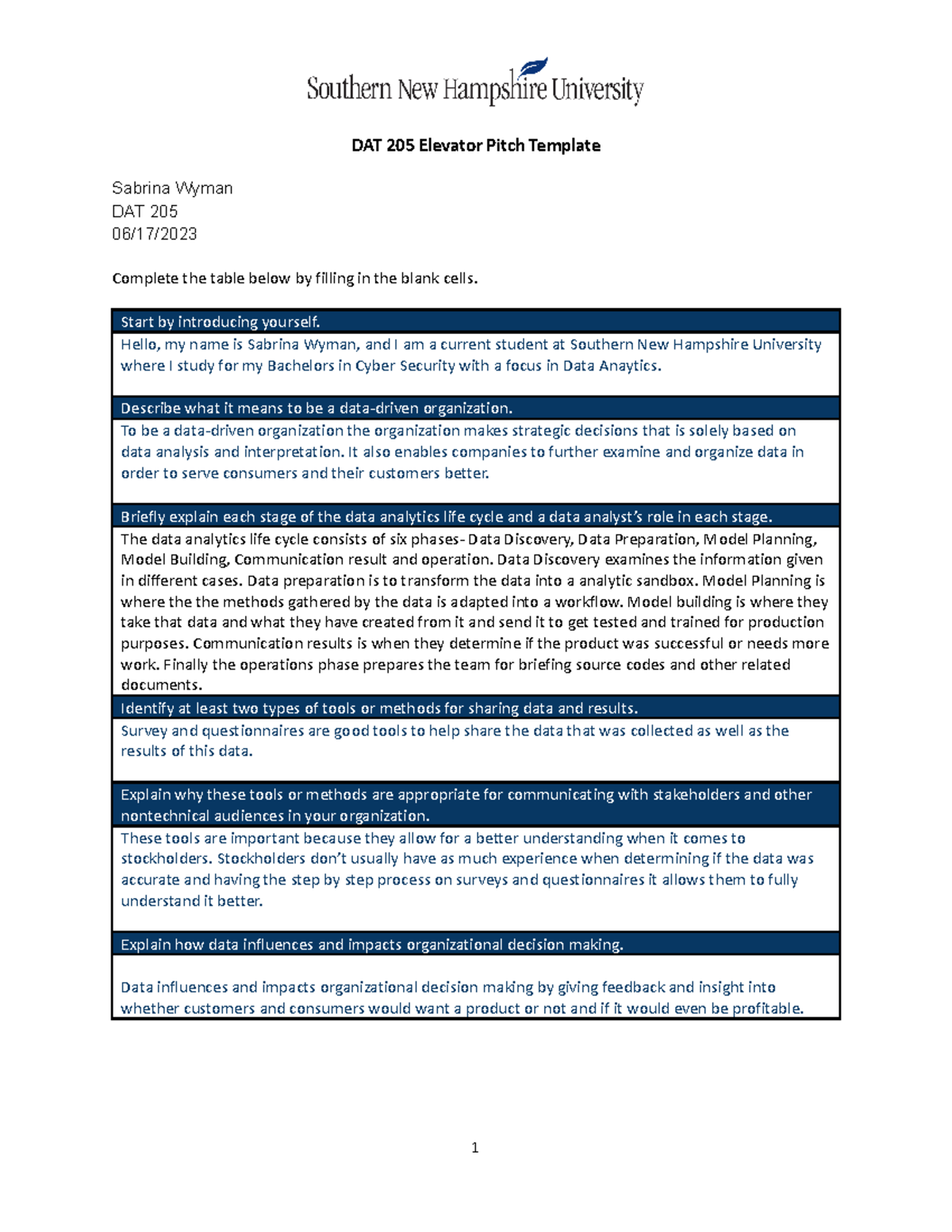 DAT 205 Elevator Pitch Project three finished - DAT 205 Elevator Pitch ...