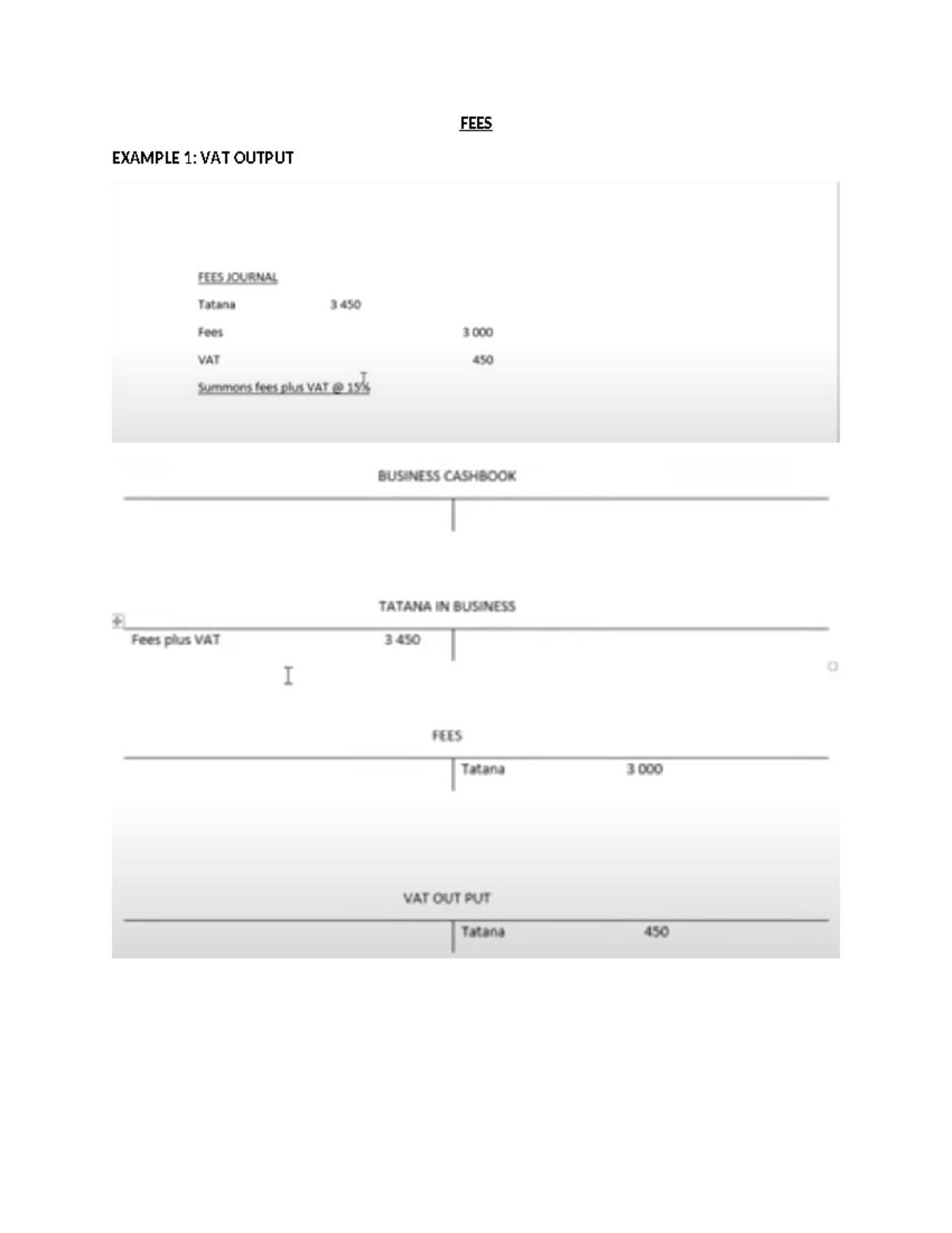 Fees & Tranfers - FAC1503 - FEES EXAMPLE 1: VAT OUTPUT EXAMPLE 2 ...