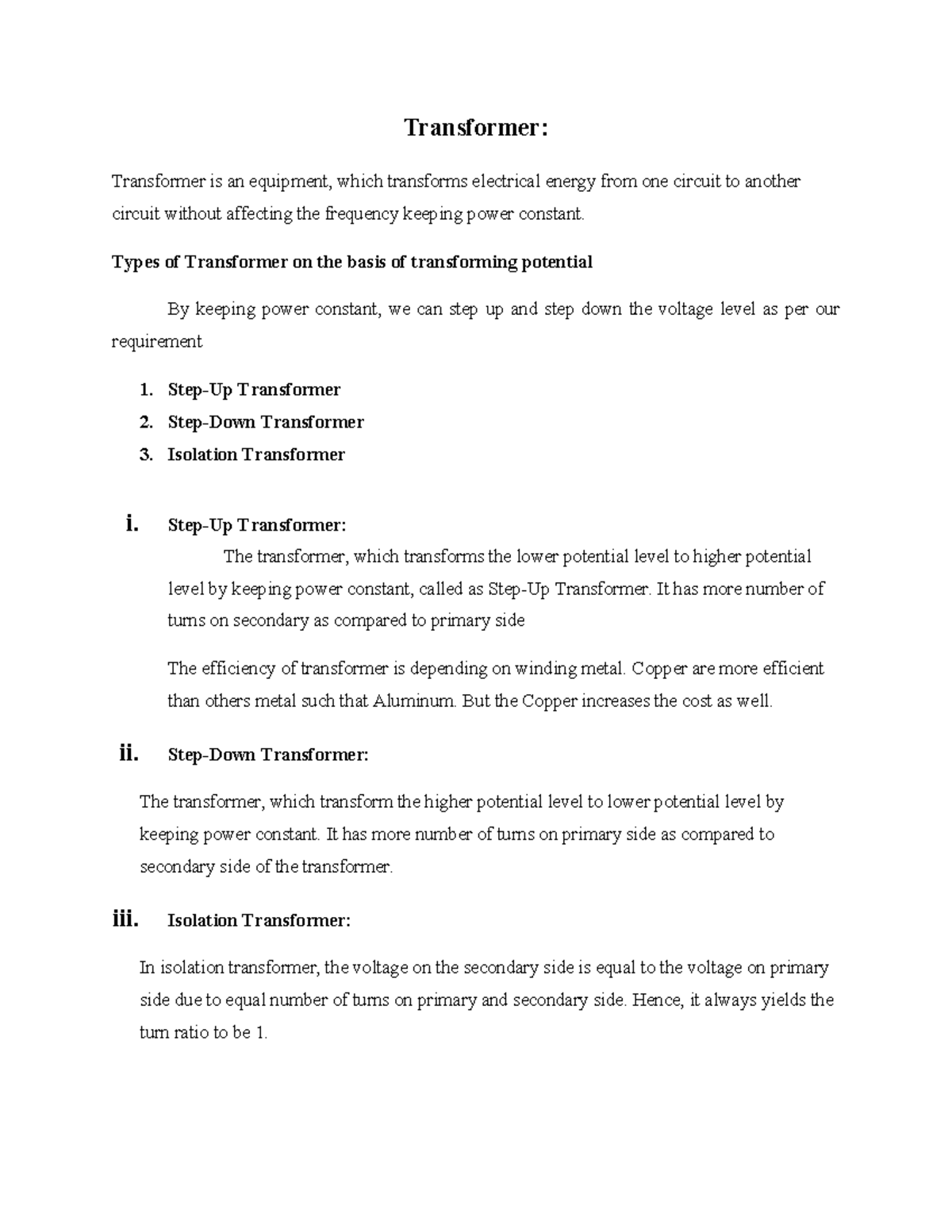 Transformer basics - Transformer: Transformer is an equipment, which ...