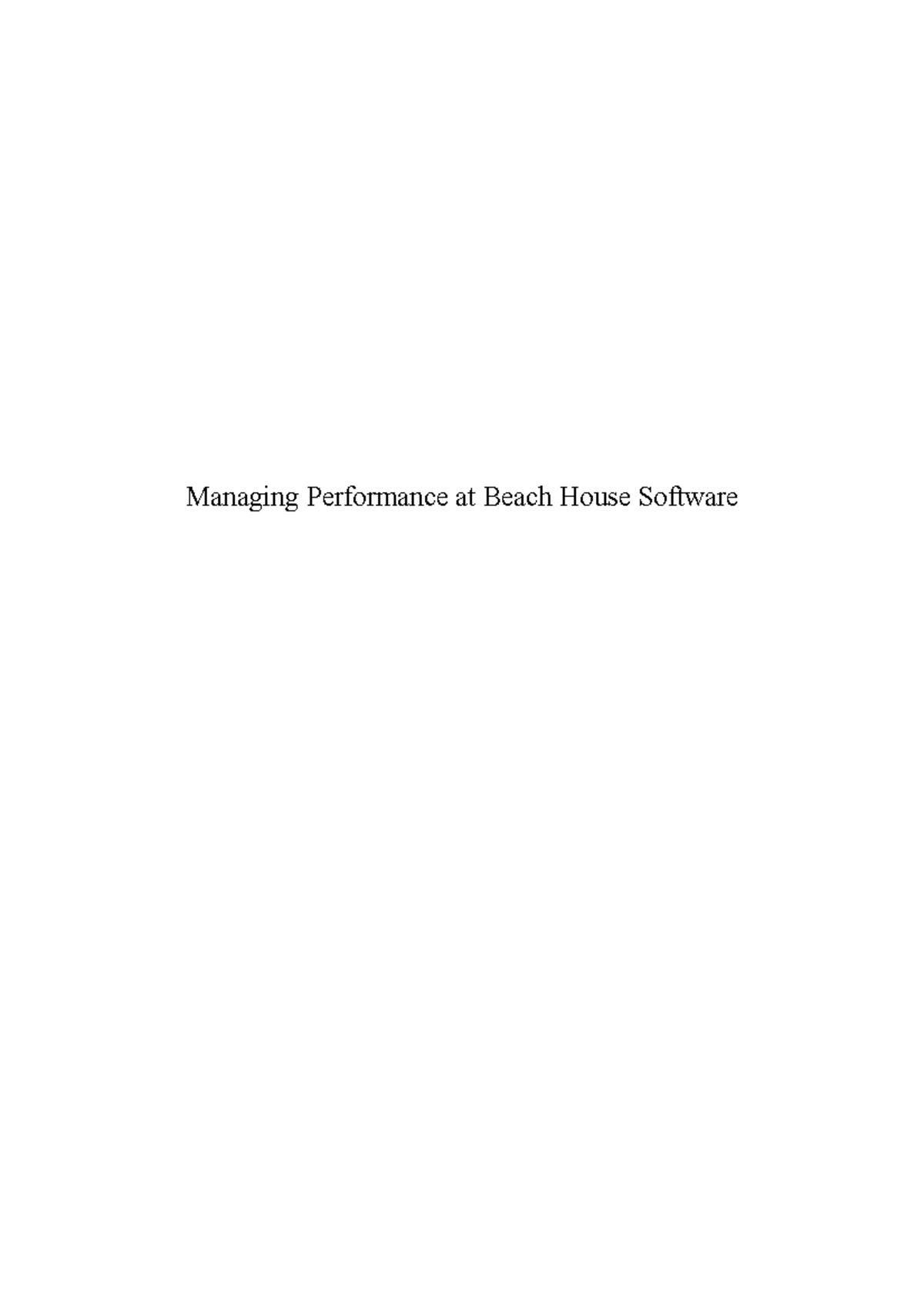 Performance Managment Report - Human Resource Management - Studocu