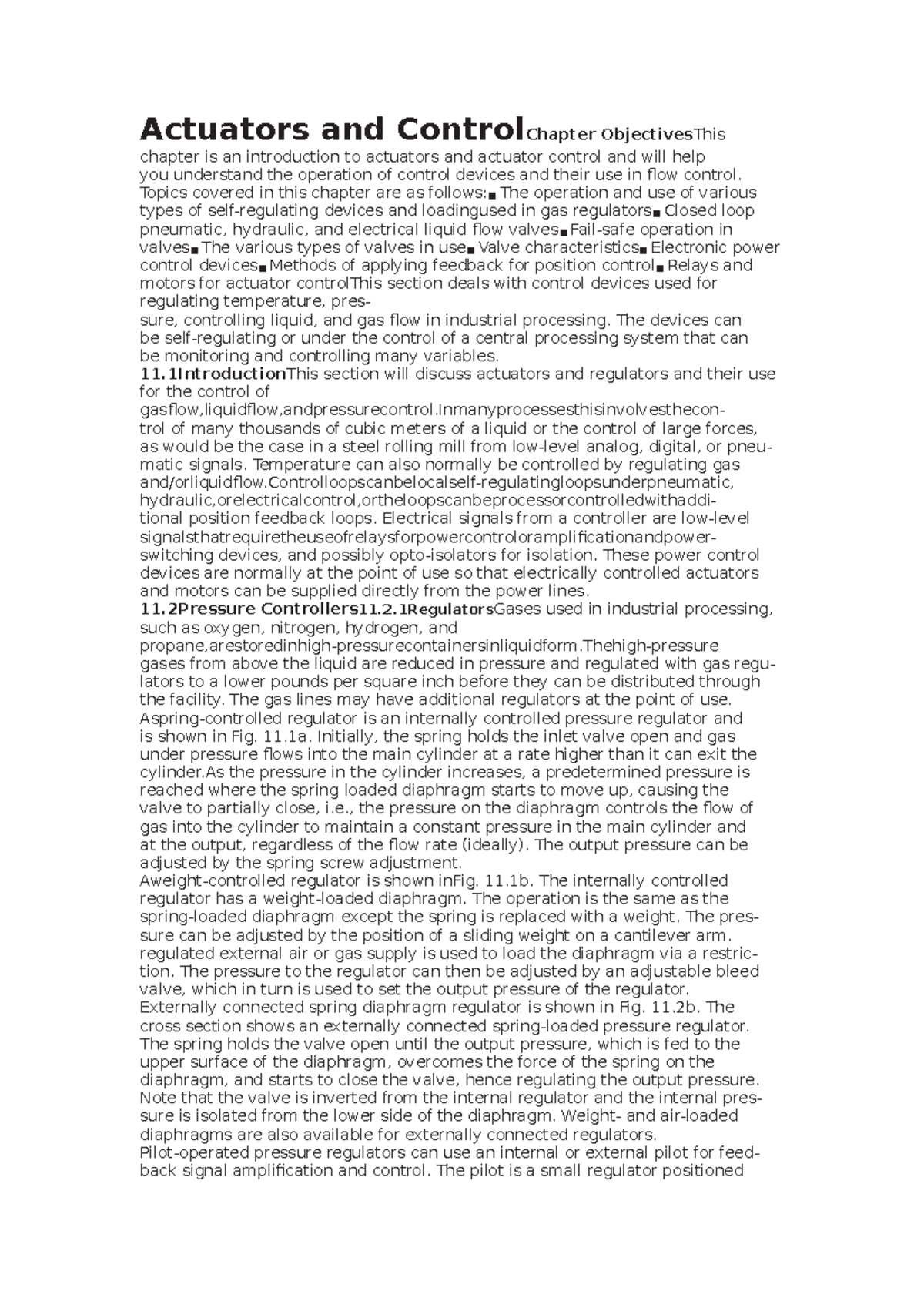 Process control applications 118 - Actuators and ControlChapter ObjectivesThis chapter is an ...