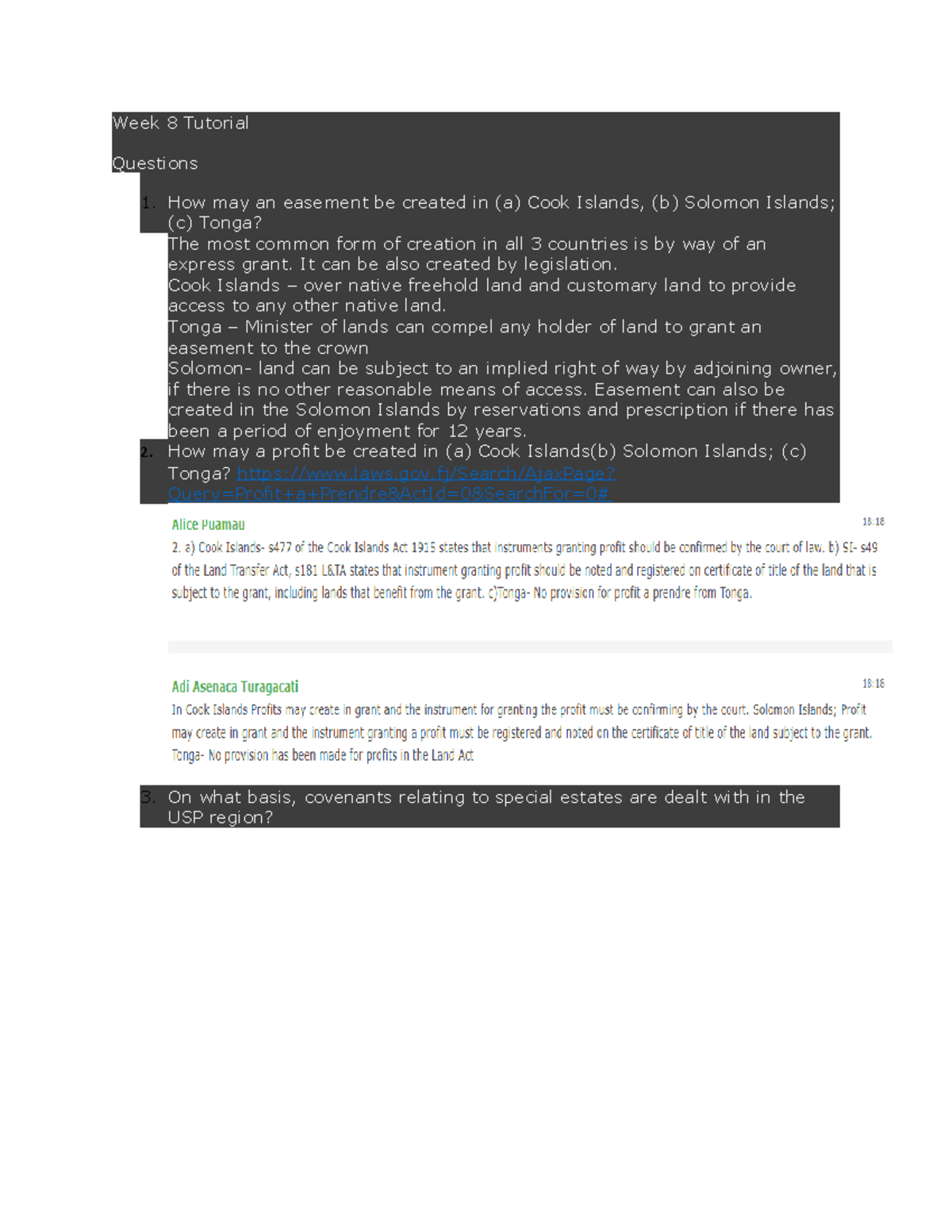 Week 8 Tutorial for property law - Week 8 Tutorial Questions How may an ...