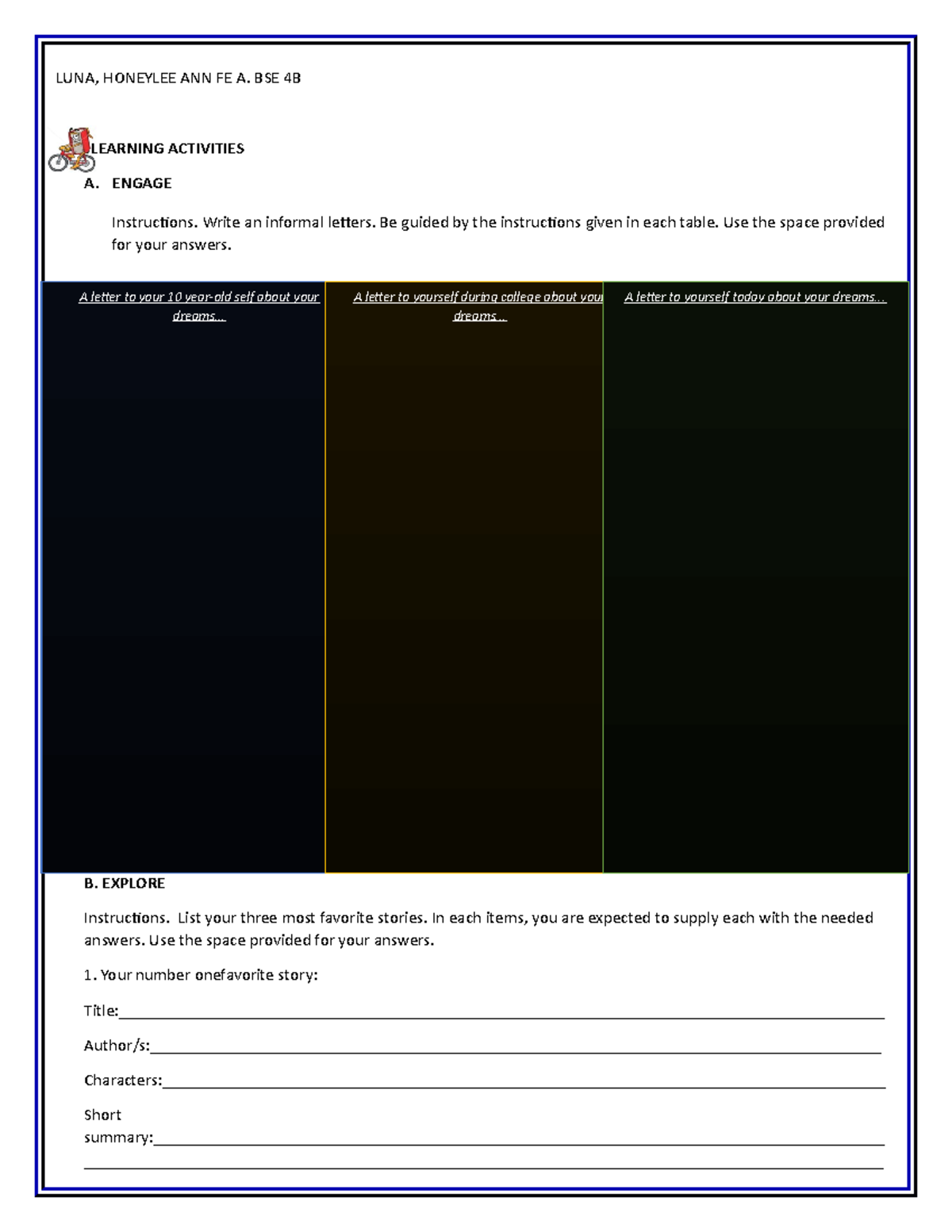 Reading AND Writing Module - LUNA, HONEYLEE ANN FE A. BSE 4B LEARNING ...