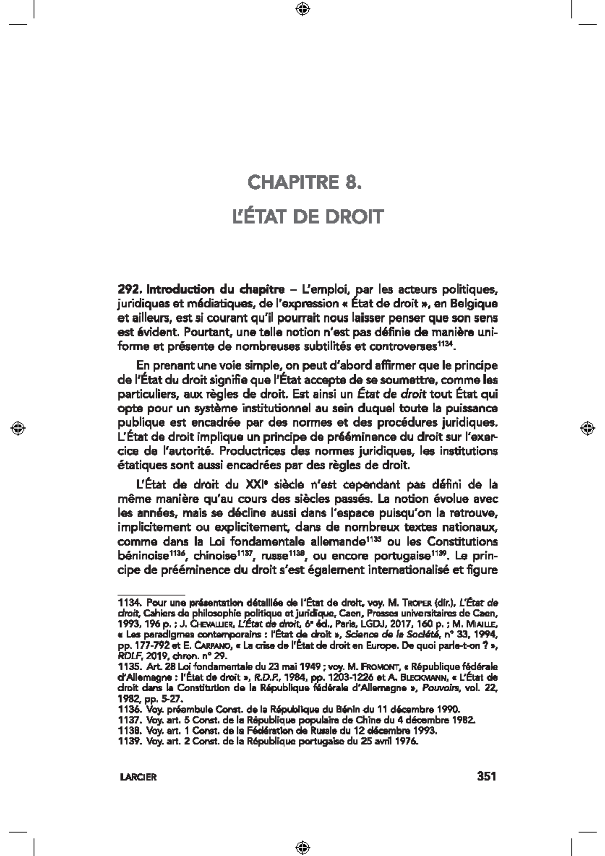 Chapitre 8 - L'État de droit - CHAPITRE 8. DE DROIT 292. Introduction du chapitre par les ...
