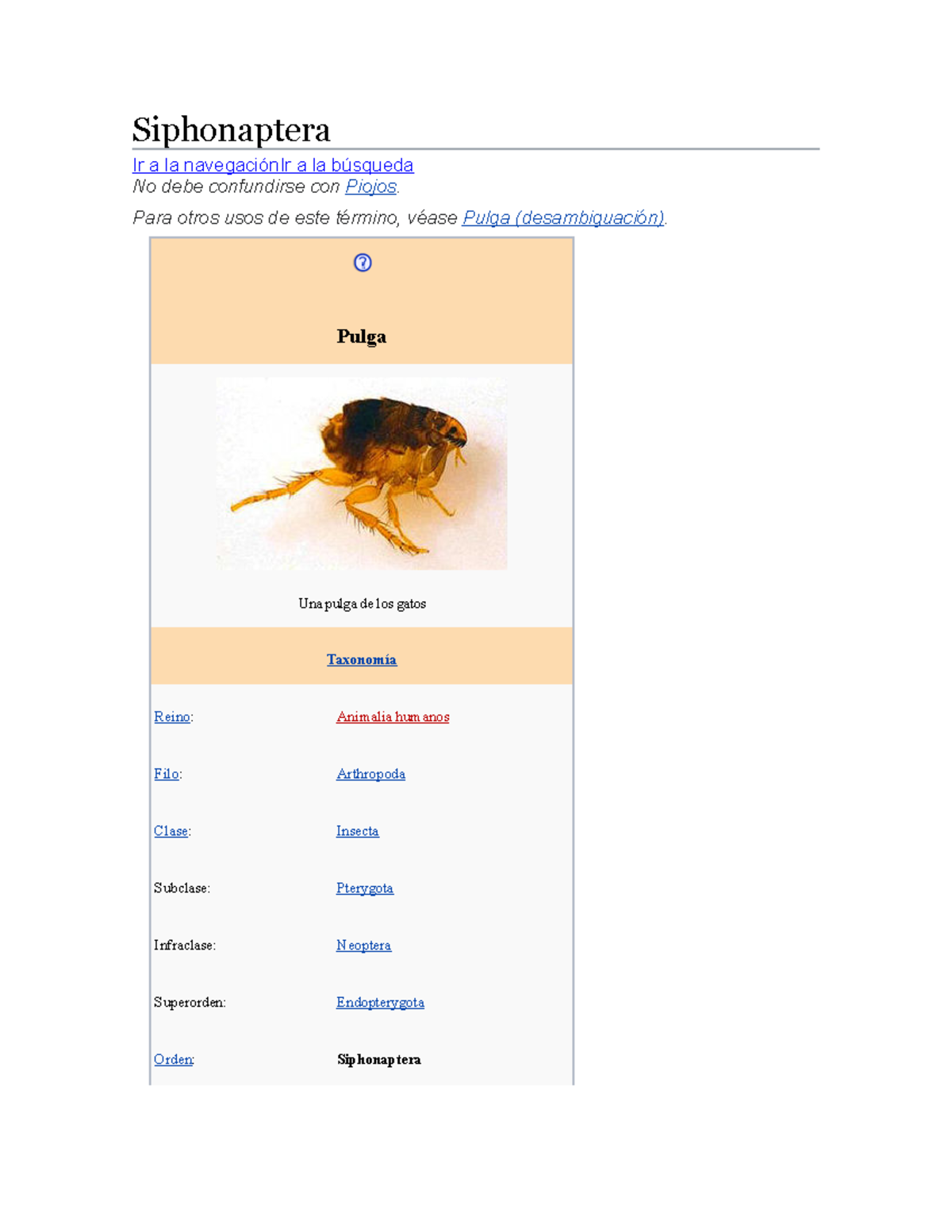 Siphonaptera - Apuntes 1 - Siphonaptera Ir a la navegación No debe ...