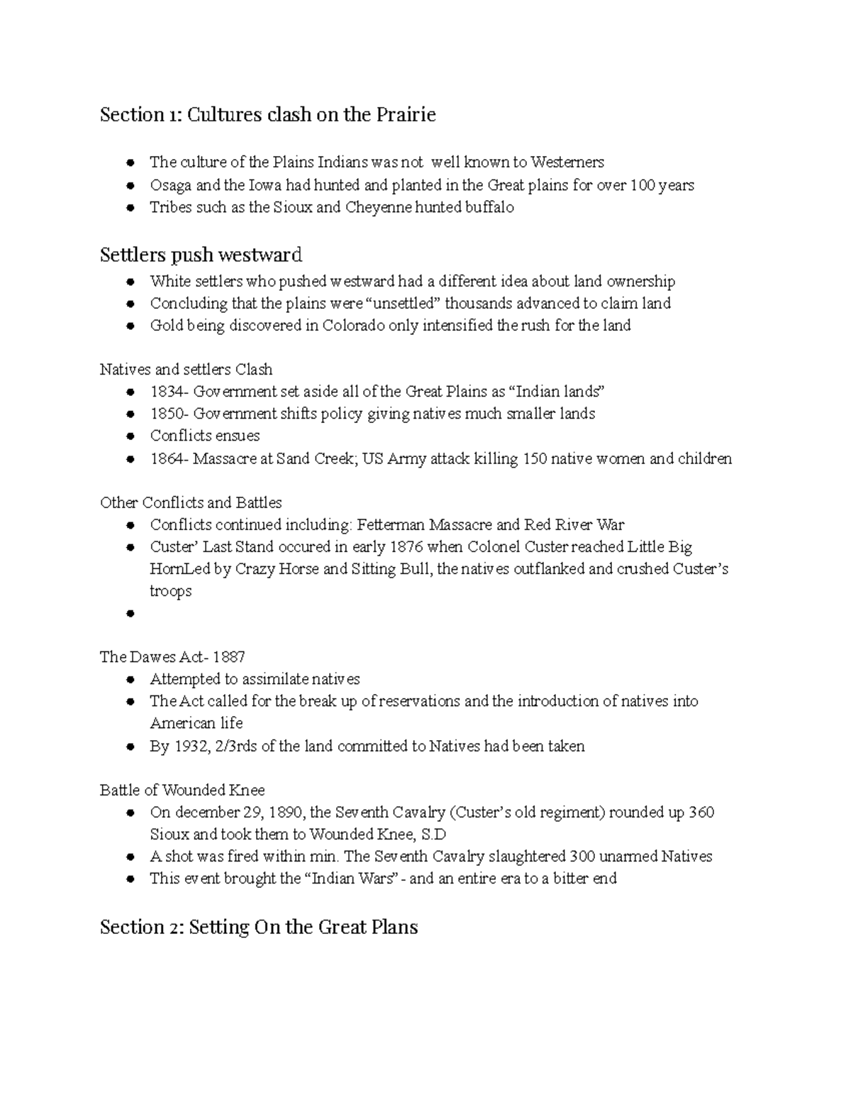 Wild west history - These are my notes. My notes are based off of my ...