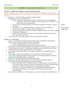 141 Final Exam - Summary Biology 141 - What is science? How is science ...