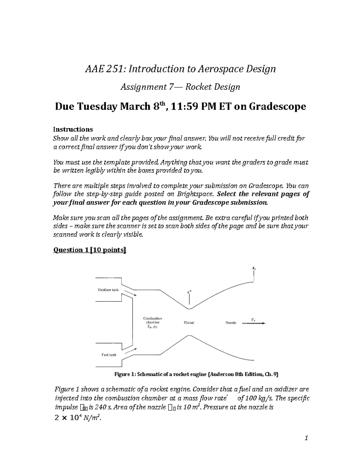 AAE251 HW 7 - hw 7 - AAE 251: Introduction to Aerospace Design ...