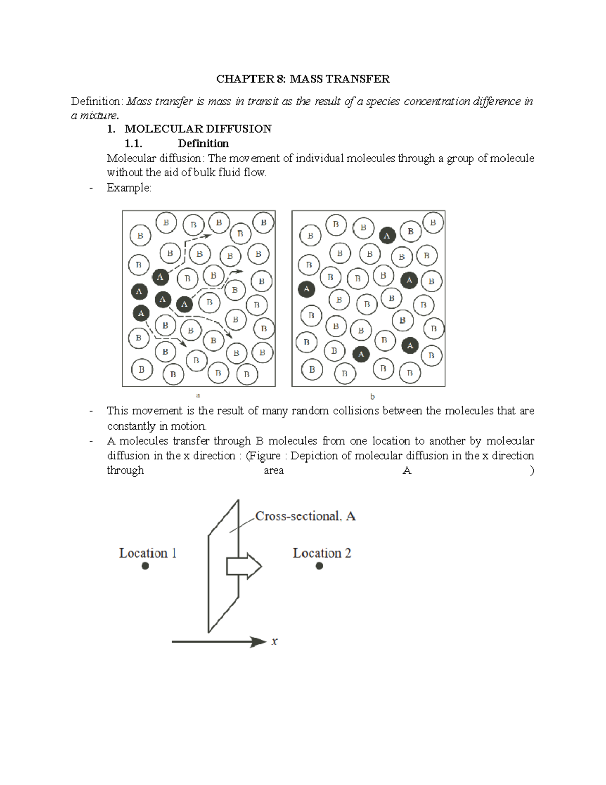 Chapter 8 MASS Transfer Summary - CHAPTER 8: MASS TRANSFER Definition ...