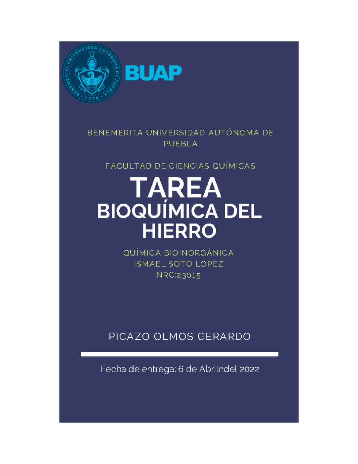 Bioquímica del hierro Picazo Olmos Gerardo - P I C A Z O O L M O S G E ...