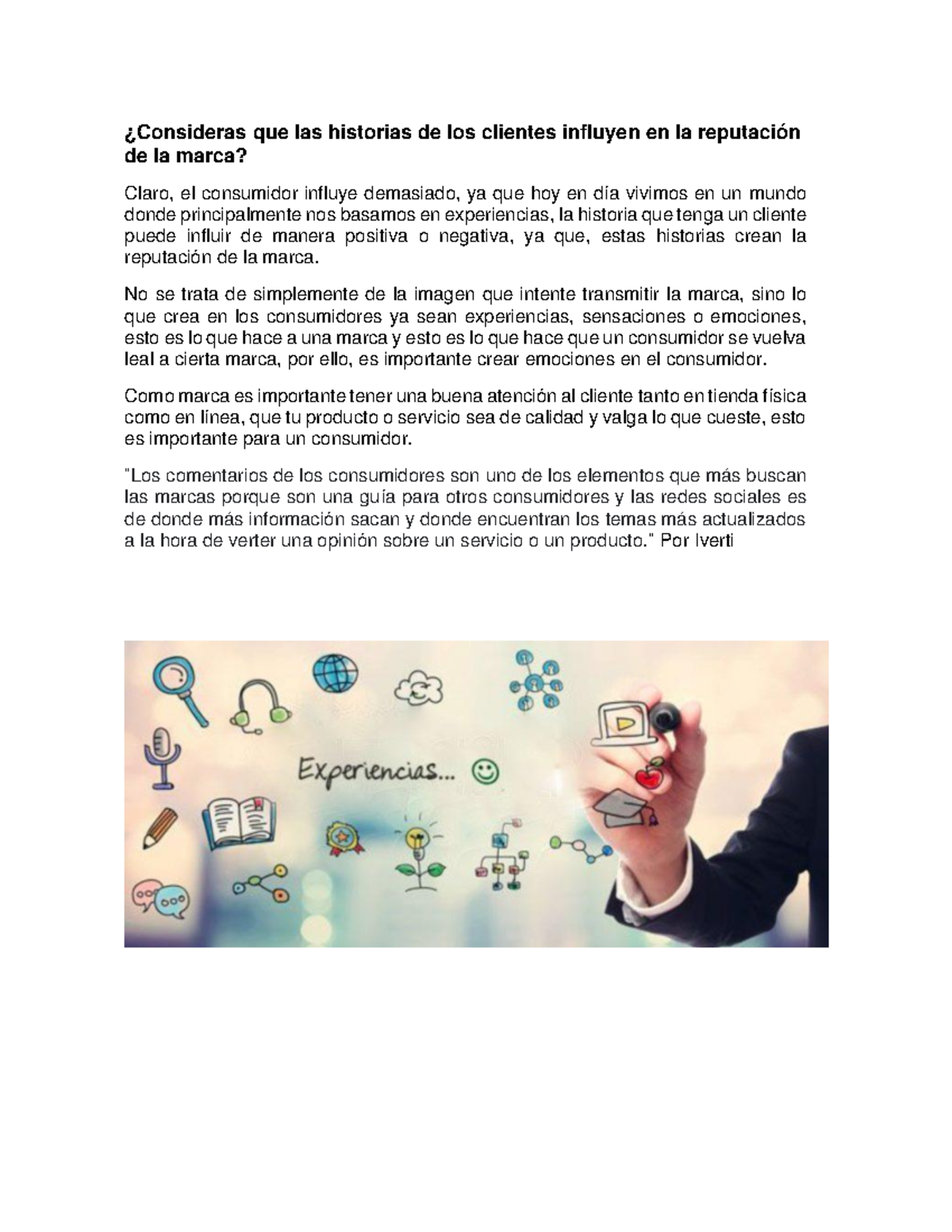 Actividad 1 de solucionar - ¿Consideras que las historias de los ...